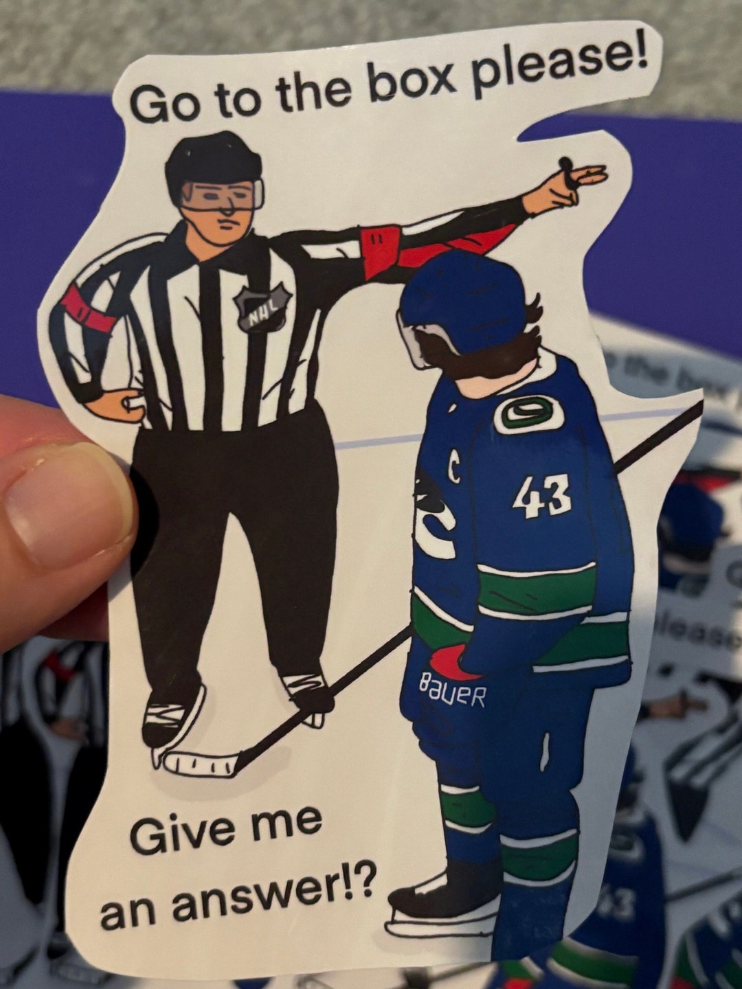 Quinn Hughes Sticker. Go to the Box Please. Vancouver Canucks Hockey ...