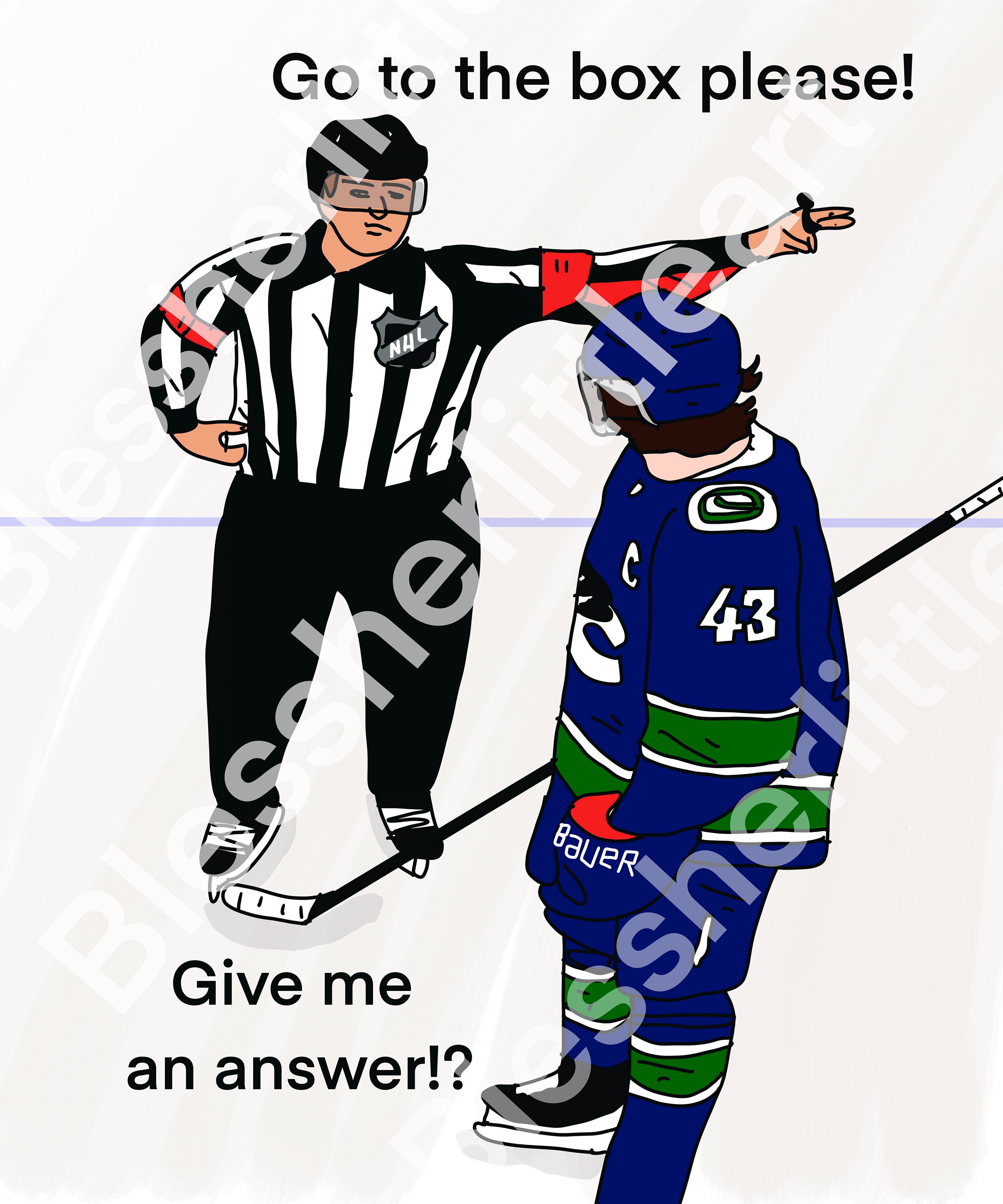 Quinn Hughes Sticker. Go to the Box Please. Vancouver Canucks Hockey ...