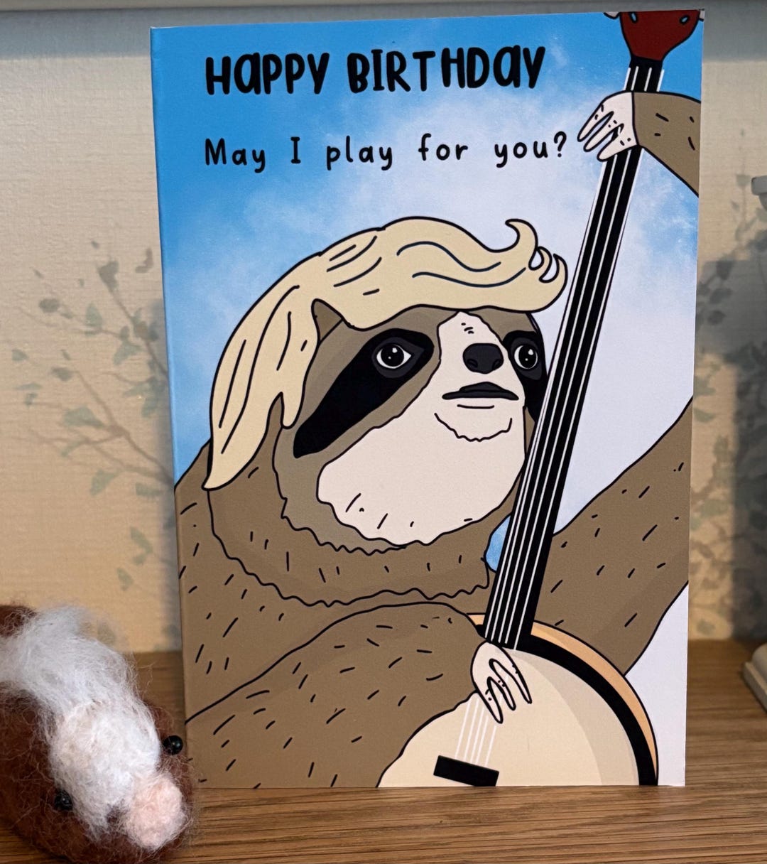 Cute and Funny Sloth Birthday Card. Strange & Quirky Approx B6 Size ...