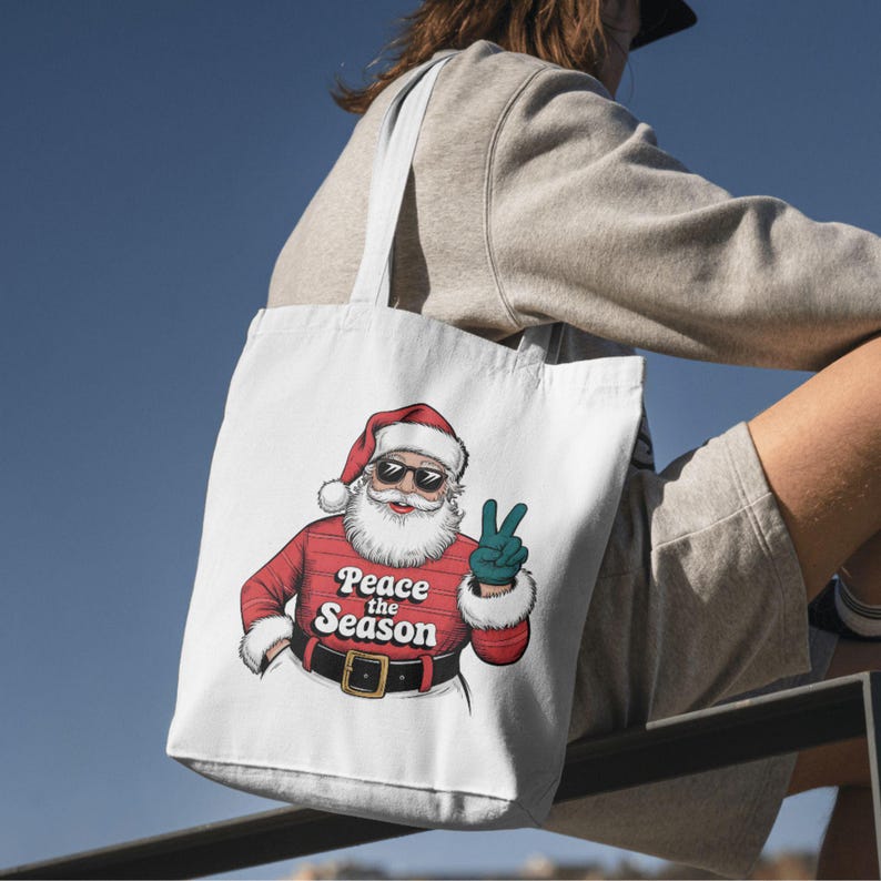 Retro Santa Peace Sign PNG, Cool Santa With Sunglasses, Christmas PNG ...