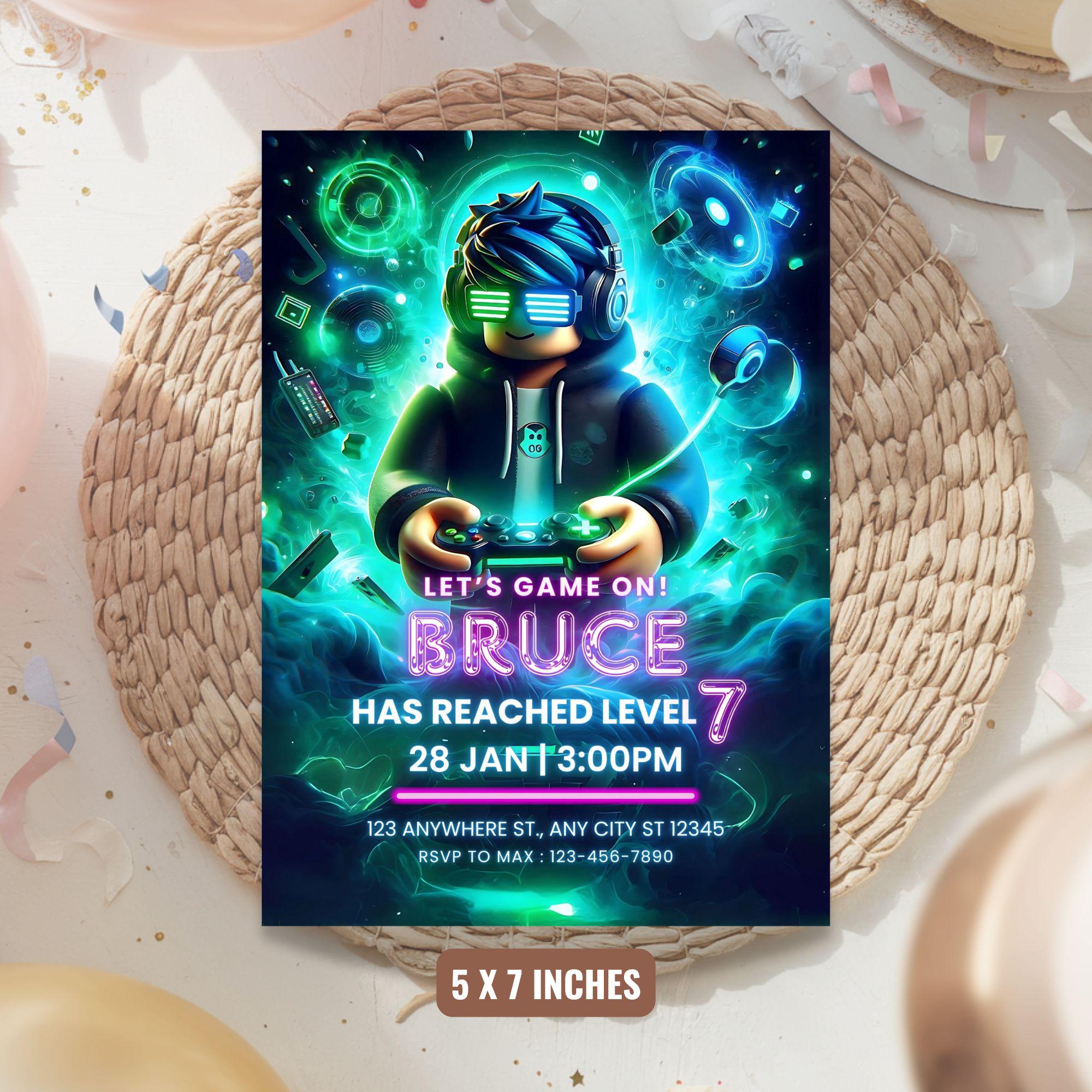 Editable Roblox Invitation, Roblox Boy Birthday, Roblox Birthday ...