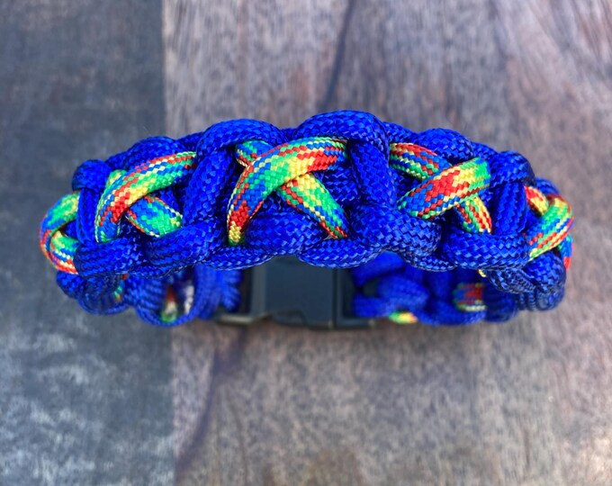 Autism Awareness Blue Athletic Survival Paracord Bracelet Made in USA ...