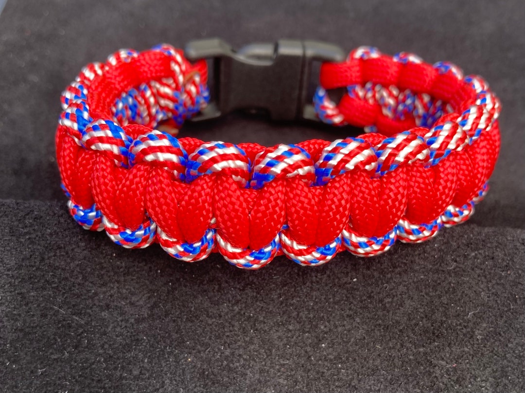 Red Flag Patriotic Athletic Survival Paracord Bracelet Made in USA ...