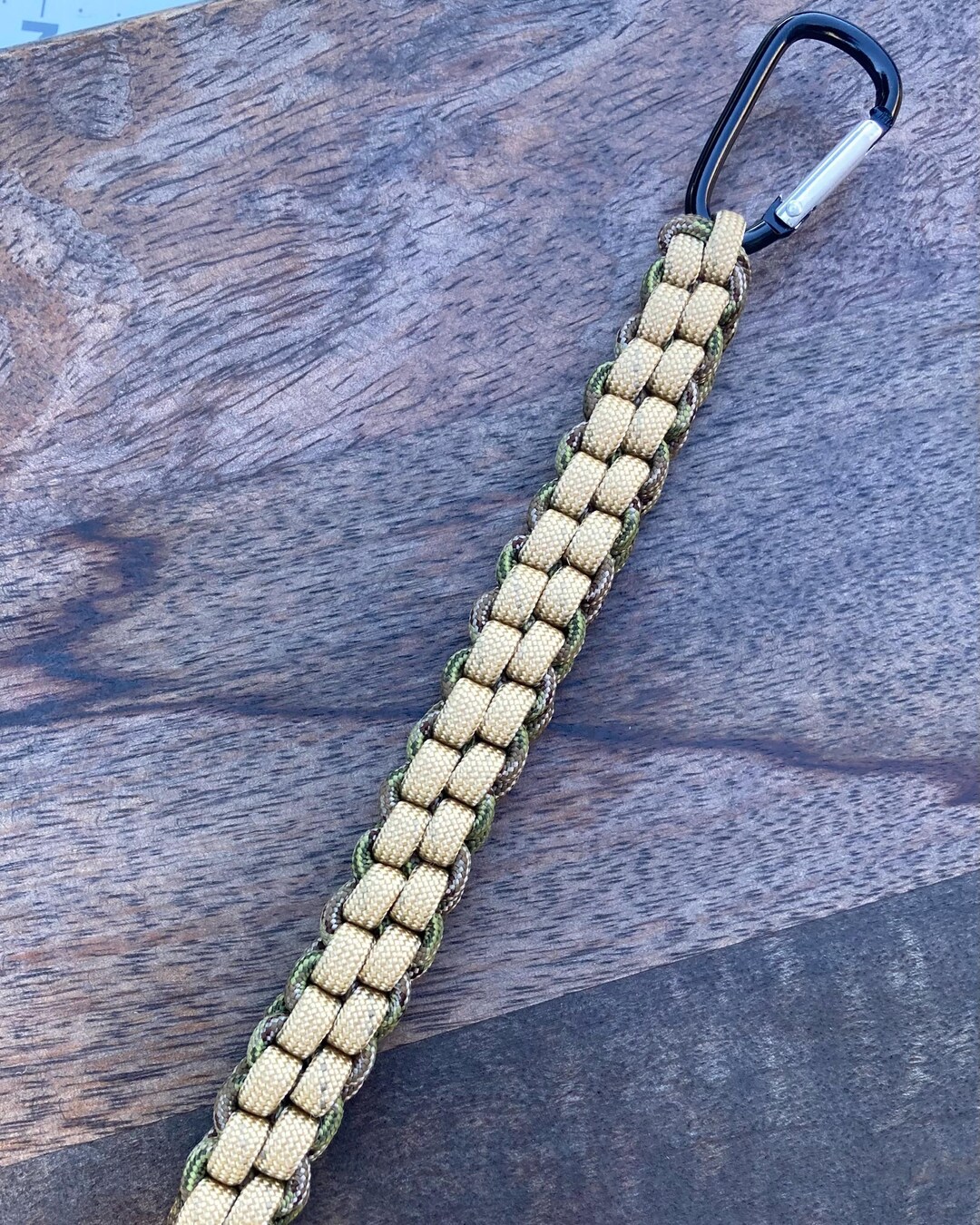 Camo and Gold Paracord Survival Key Chain Gift for Birthday Hand Made ...