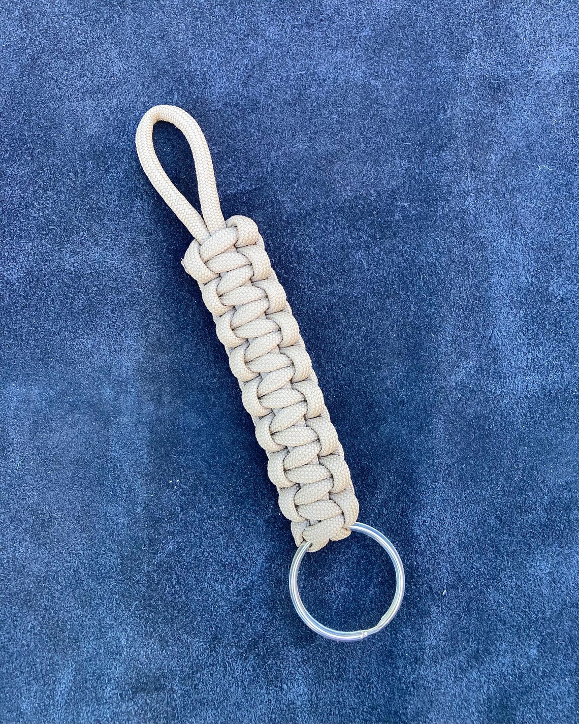 Coyote Brown Survival Paracord Key Chain - Made in USA! Woven Key Fob ...