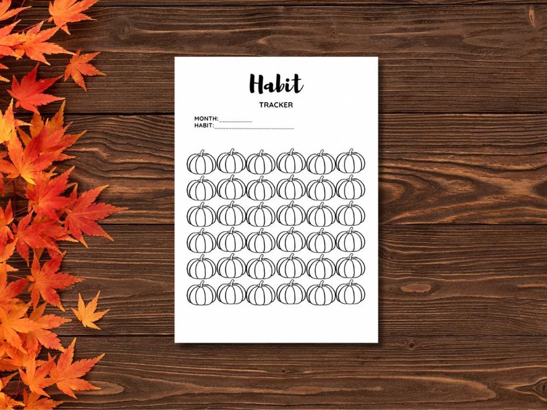 Halloween-themed Habit Tracker, Pumpkin Habit Tracker, Printable PDF ...