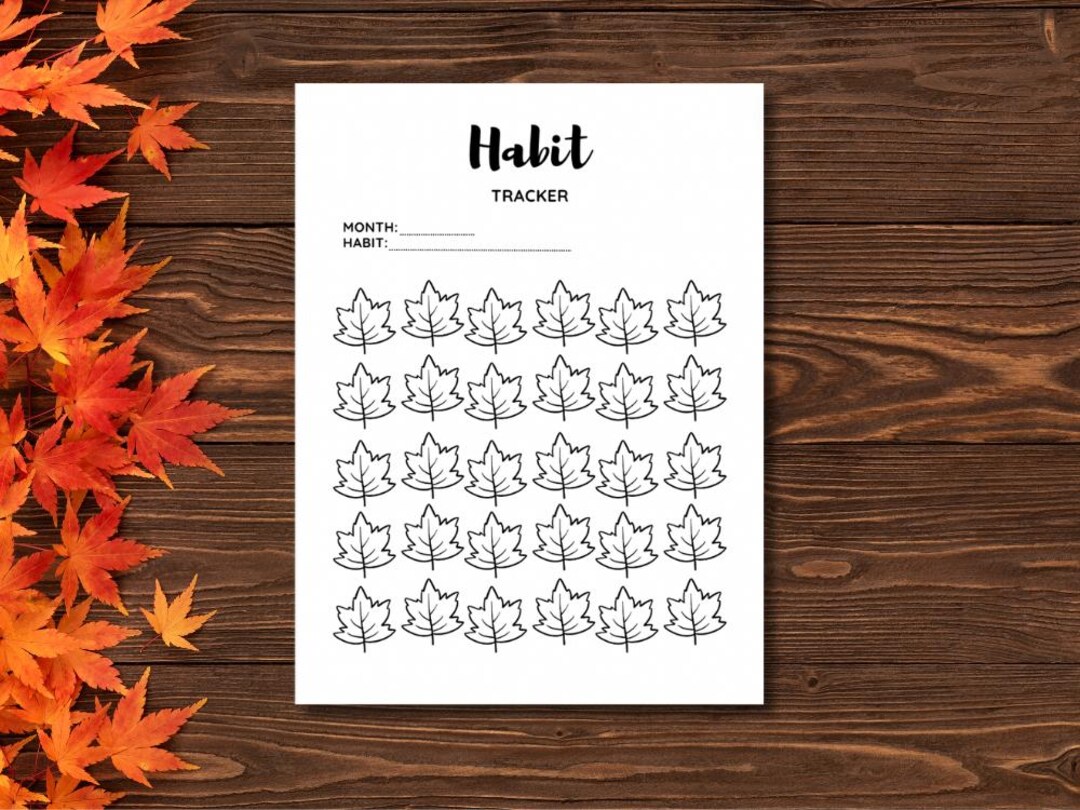 Autumn Habit Tracker, Printable Habit Tracker, Printable Autumn Planner ...
