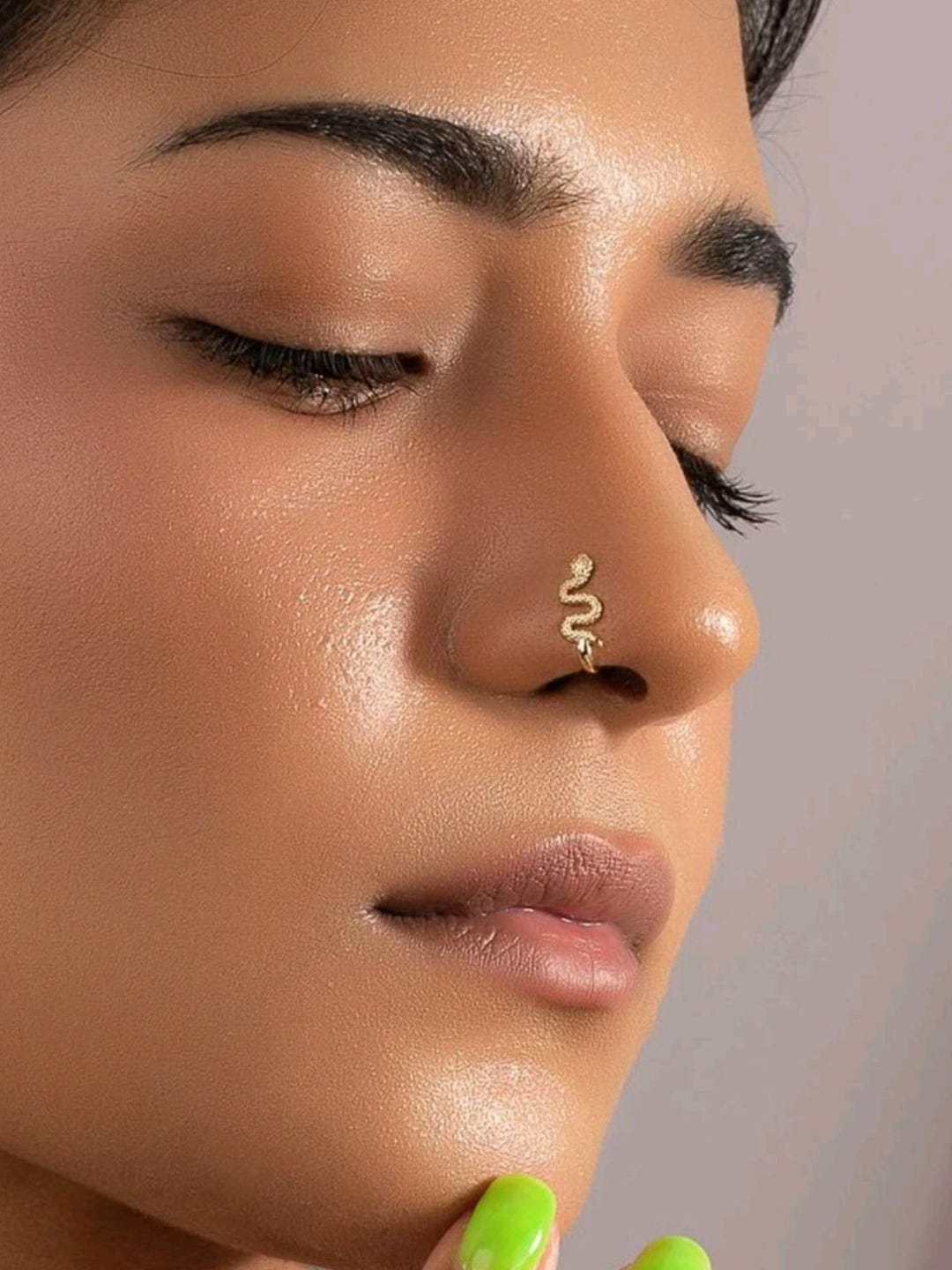 Snake Nose Ring, Fake Nose Ring, Gold Nose Cuff, Silver Nose Cuff, Fake ...