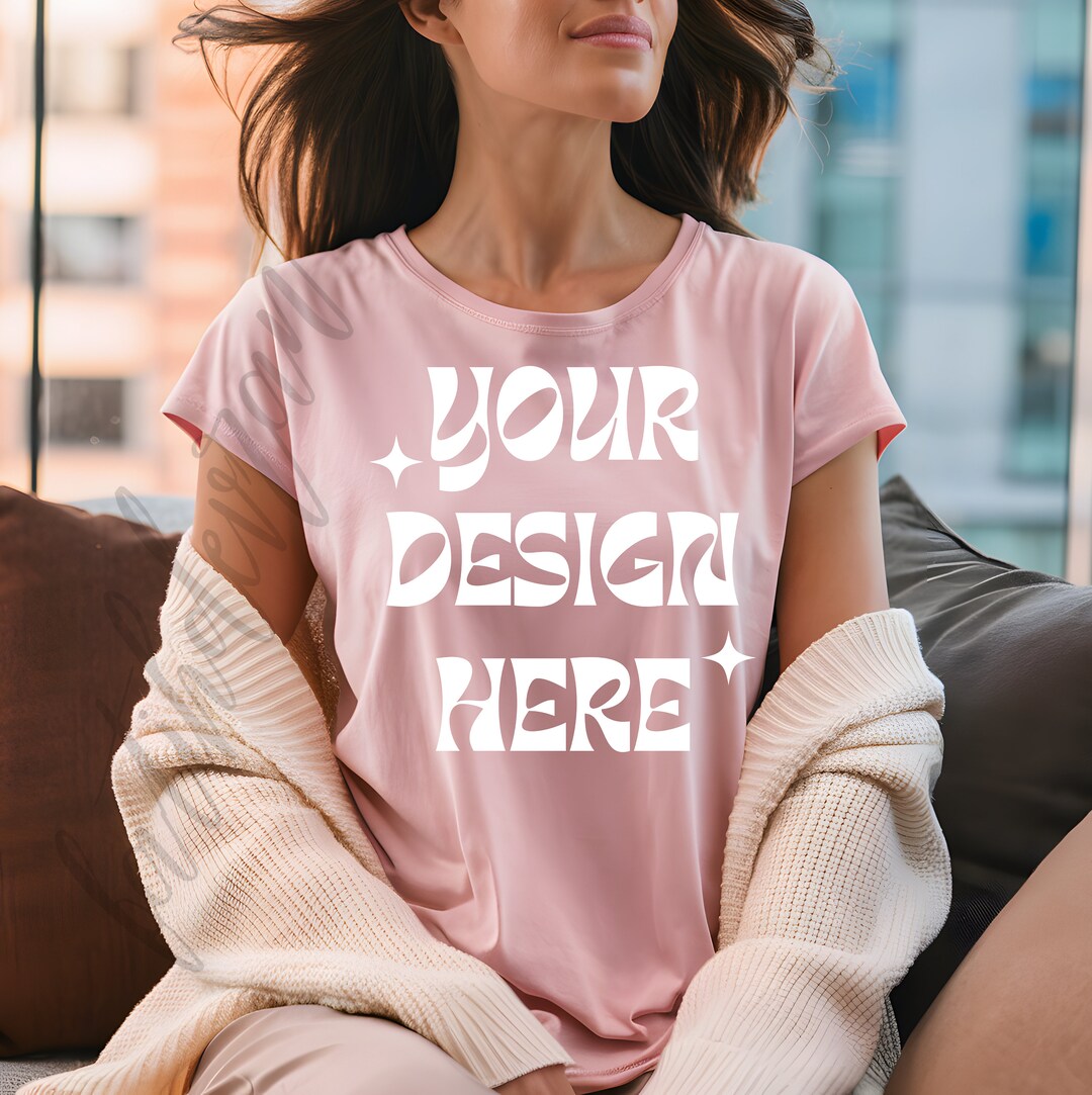 Explore Pink T-shirt Mockups With Bella Canvas 3001, Including Smart ...