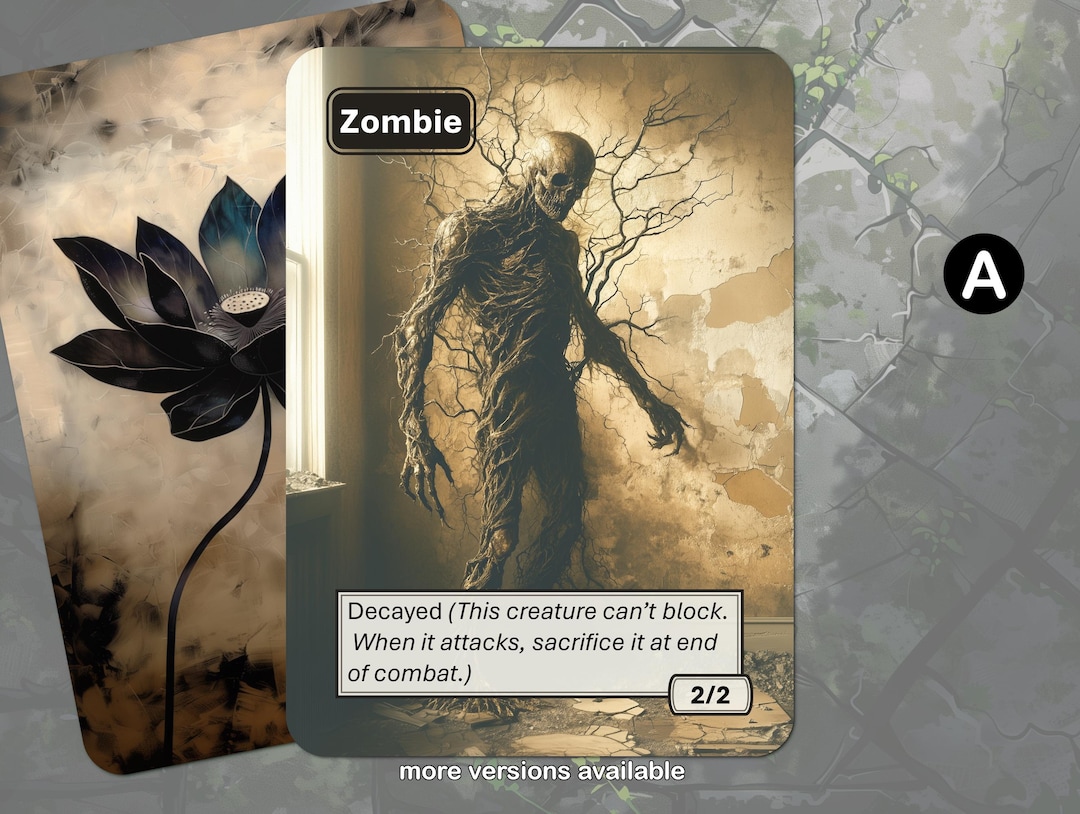 Zombie Token MTG 2/2 Decayed - Etsy
