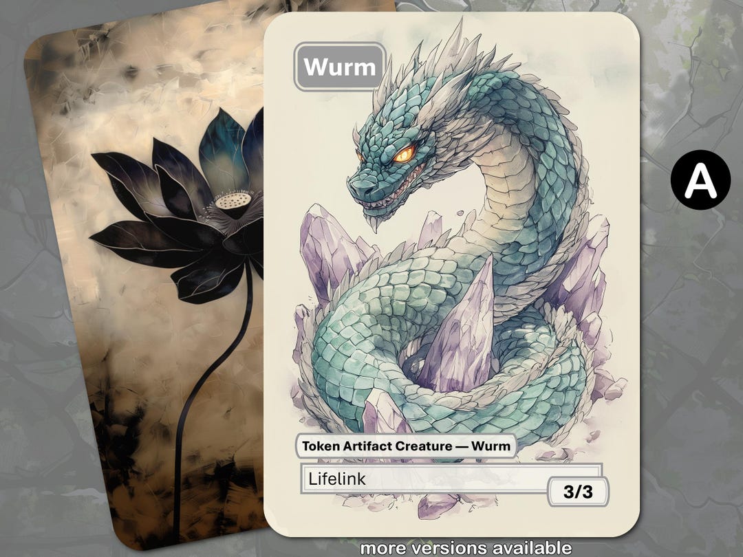 Wurm Token MTG (3/3 Lifelink) - Etsy