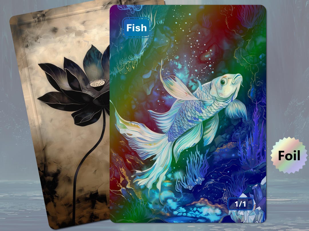 Foil Fish Token MTG (1/1 Blue) - Etsy