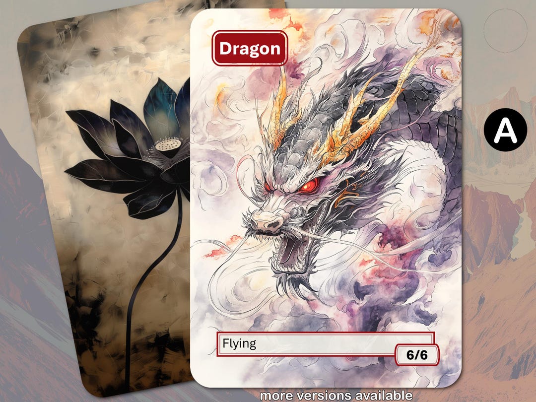 Dragon Token MTG (6/6 Flying) - Etsy