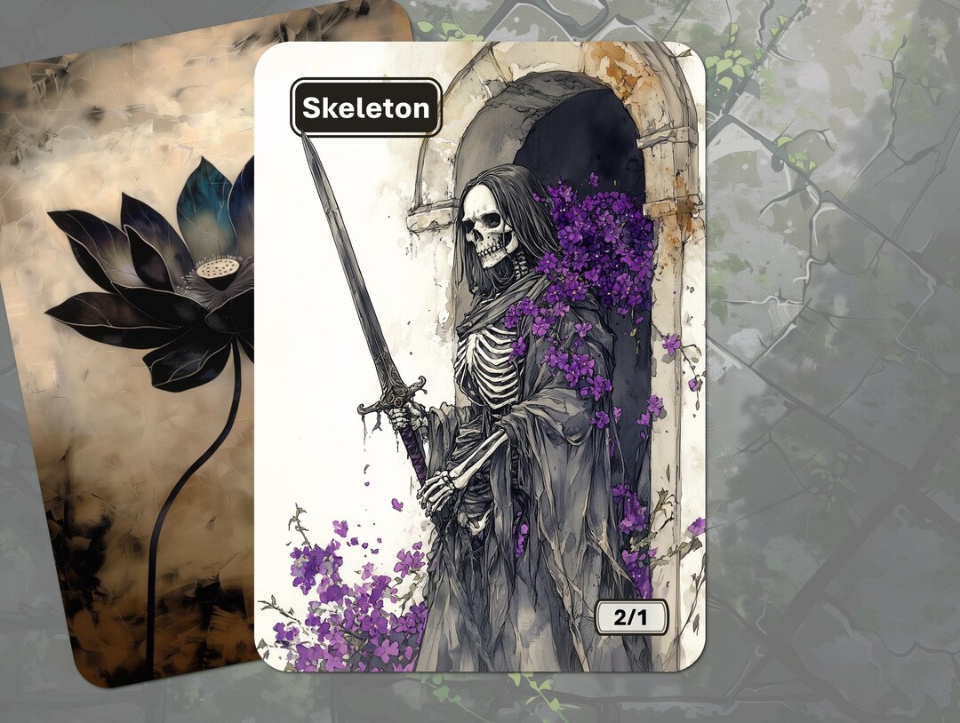 Skeleton Token MTG (black 2/1) - Etsy