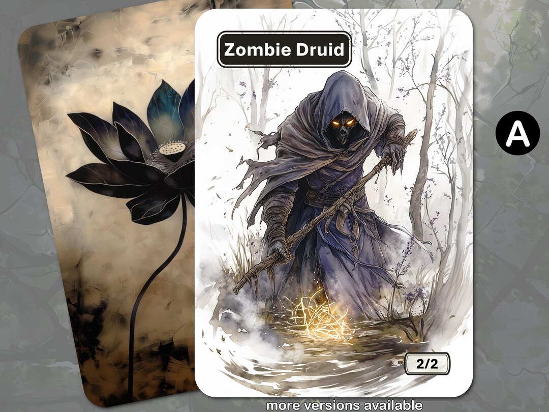 Zombie Druid Token MTG 2/2 - Etsy