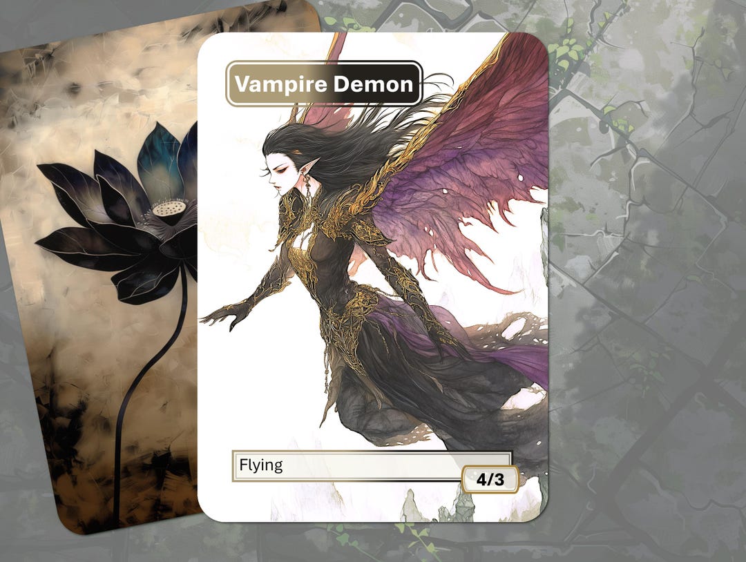 Vampire Demon Token MTG (4/3 Flying) - Etsy
