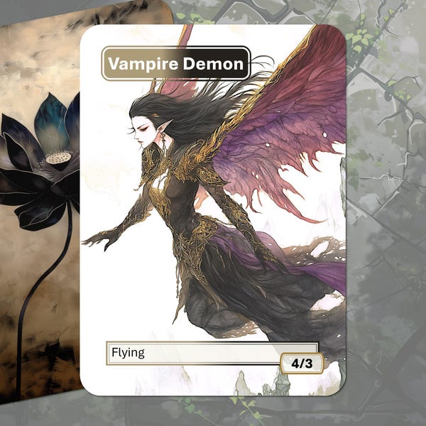 Mtg Demon Vampire Token - Etsy