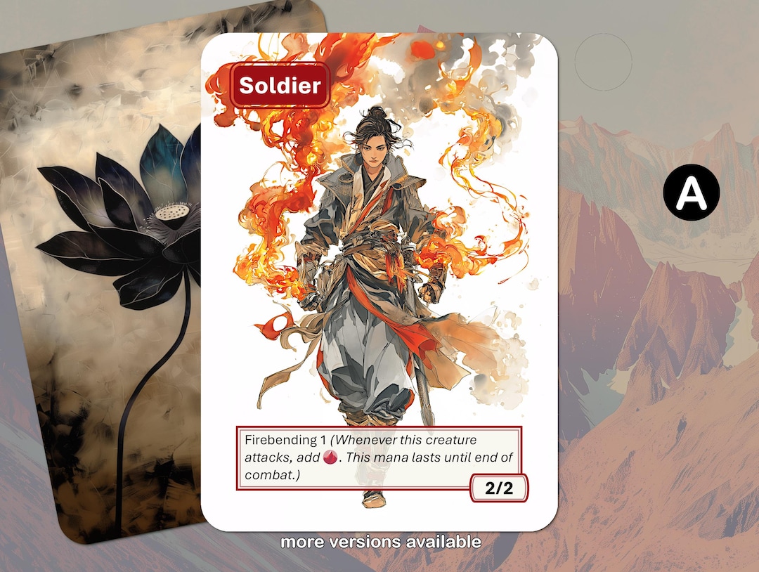 Soldier Token (2/2 Firebending 1, Red) MTG - Etsy