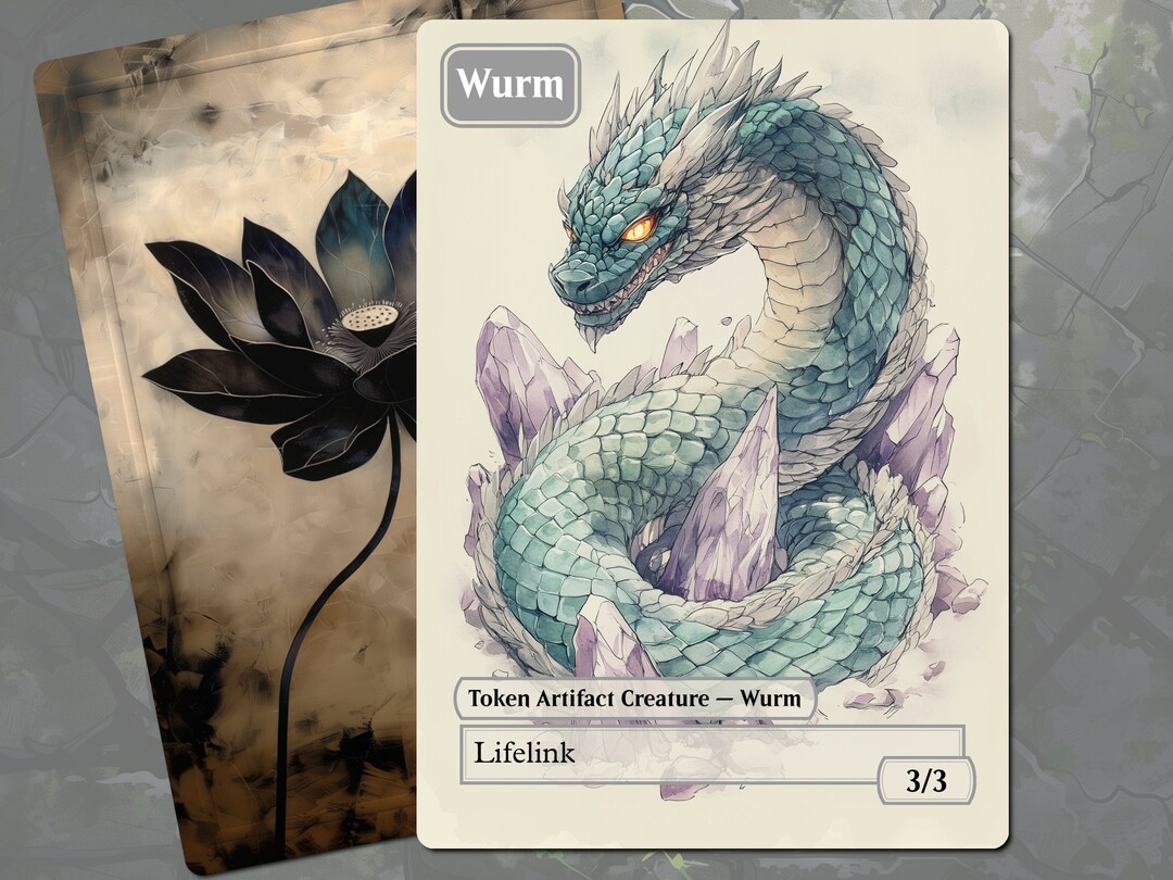 Wurm Token MTG (3/3 Lifelink) - Etsy