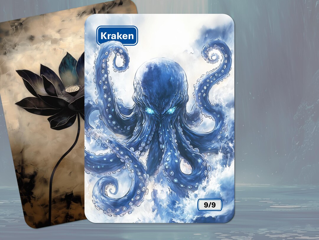 Kraken Token MTG (9/9 Blue Creature) - Etsy