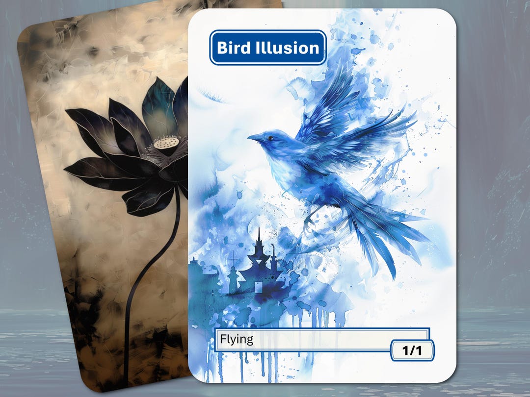 Bird Illusion Token MTG (blue 1/1 Flying) - Etsy
