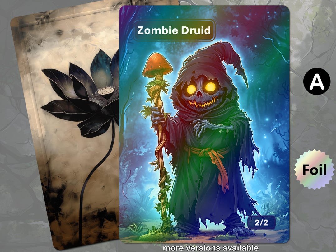 Foil Zombie Druid Token (2/2) MTG - Etsy