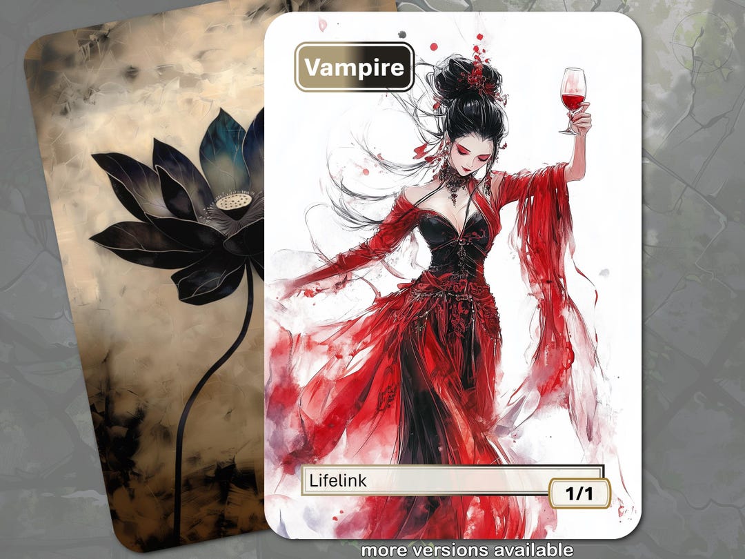 Vampire Token MTG (white-black 1/1 Lifelink) - Etsy