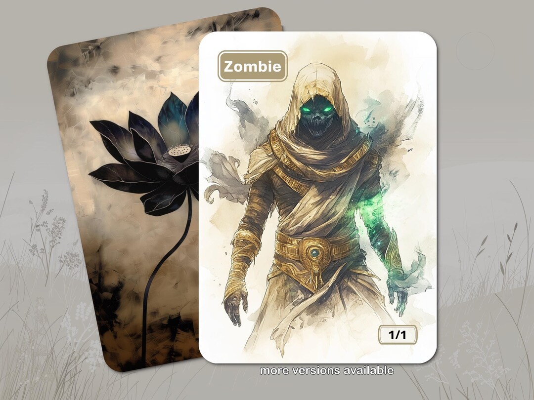Zombie Token MTG 1/1 White - Etsy New Zealand
