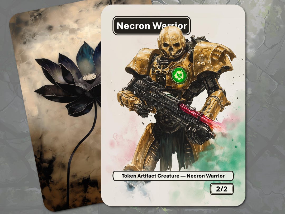 Necron Warrior Token MTG (2/2 Black Artifact Creature) - Etsy
