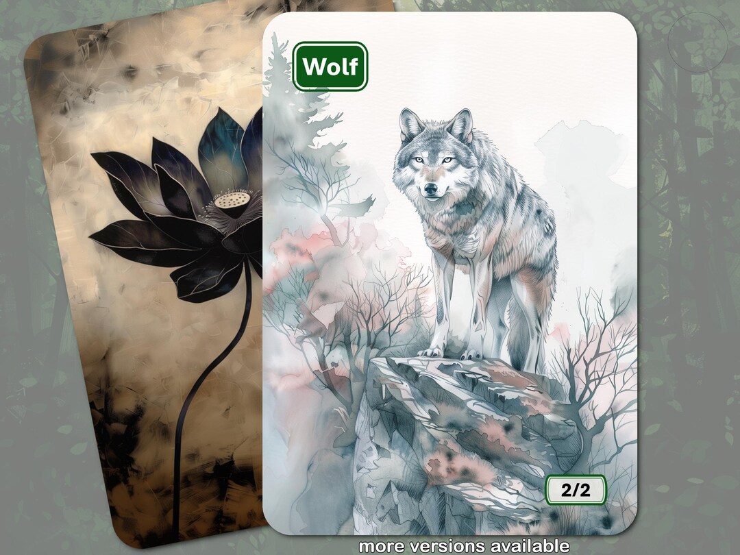 Wolf Token MTG (2/2) - Etsy