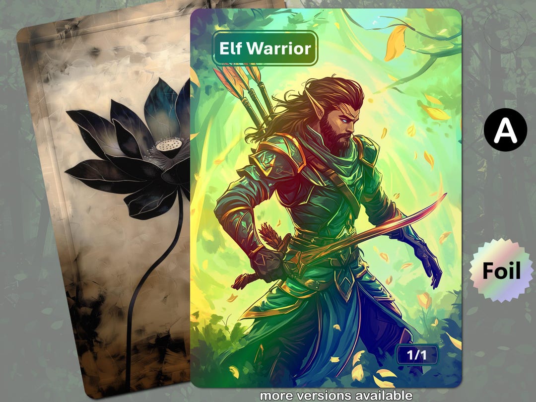 Foil Elf Warrior Token MTG (1/1 Green) - Etsy
