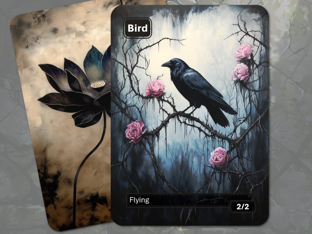 Bird Token MTG (black 2/2 Flying) - Etsy