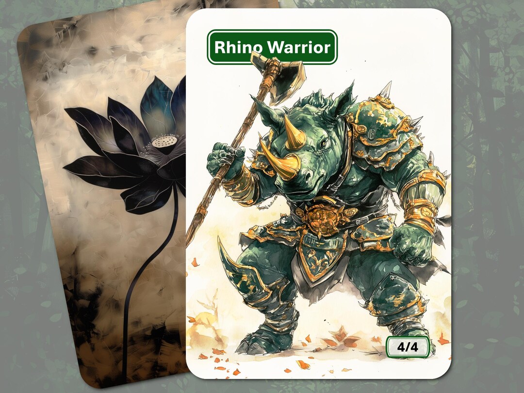 Rhino Warrior Token MTG 4/4 - Etsy