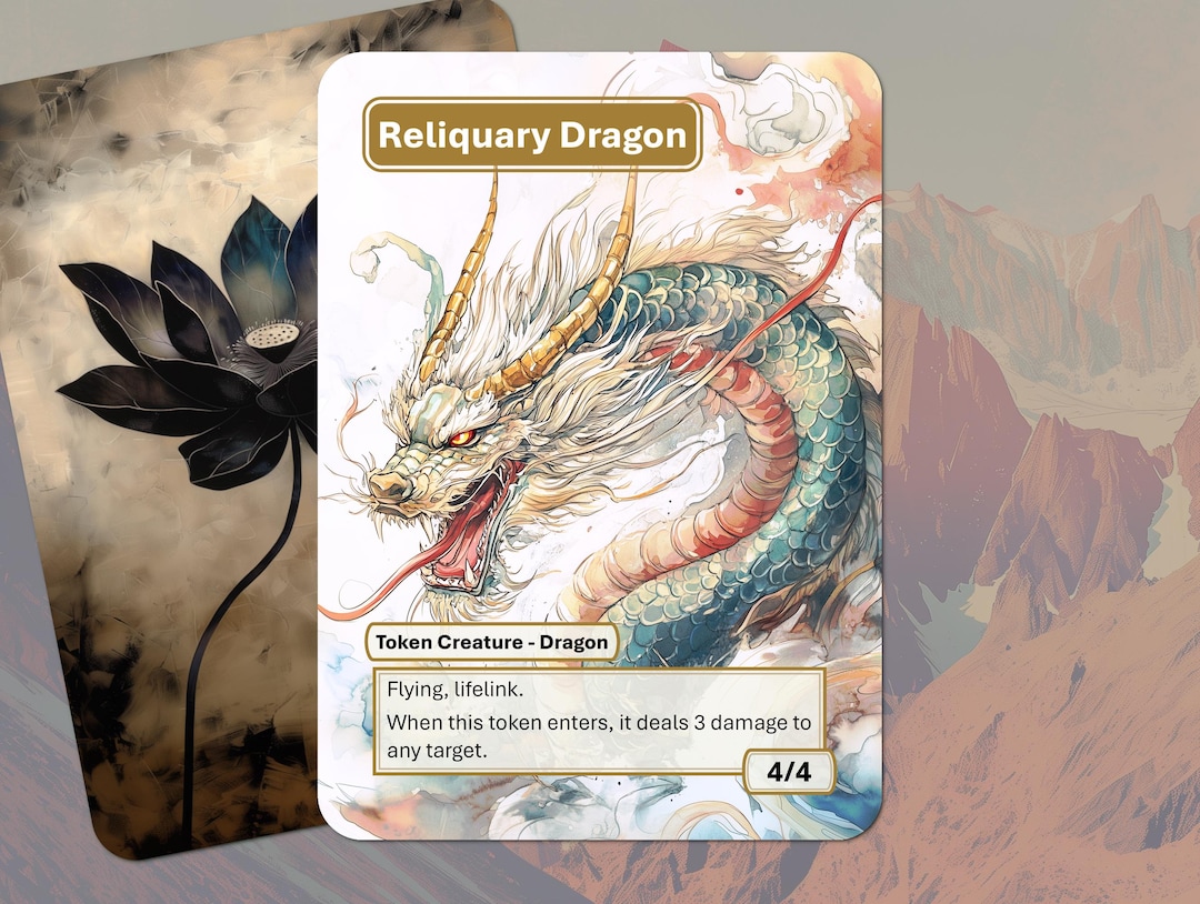 Reliquary Dragon Token MTG (4/4 From Dragonbroods' Relic) - Etsy