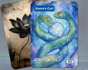 Mtg Koma's Coil 3/3 Double Sided Token Alternative Art - EDH, Commander ...