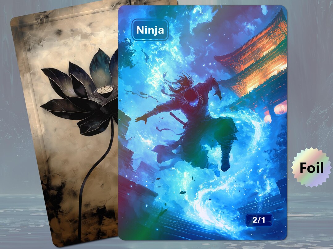 Foil Ninja Token MTG (2/1 Blue) - Etsy