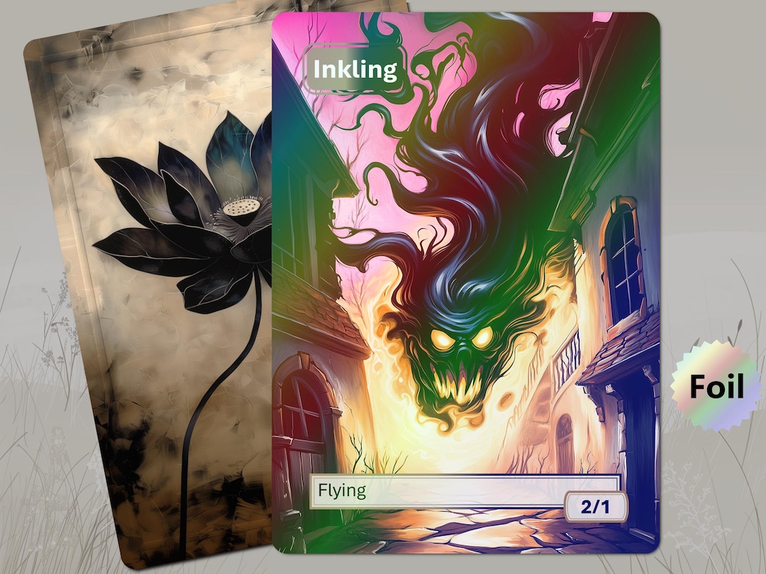Foil Inkling Token (2/1 Flying, White-black) MTG - Etsy