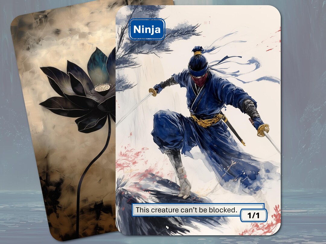 Ninja Token MTG 1/1 Blue Creature That Can't Be Blocked, Created by ...