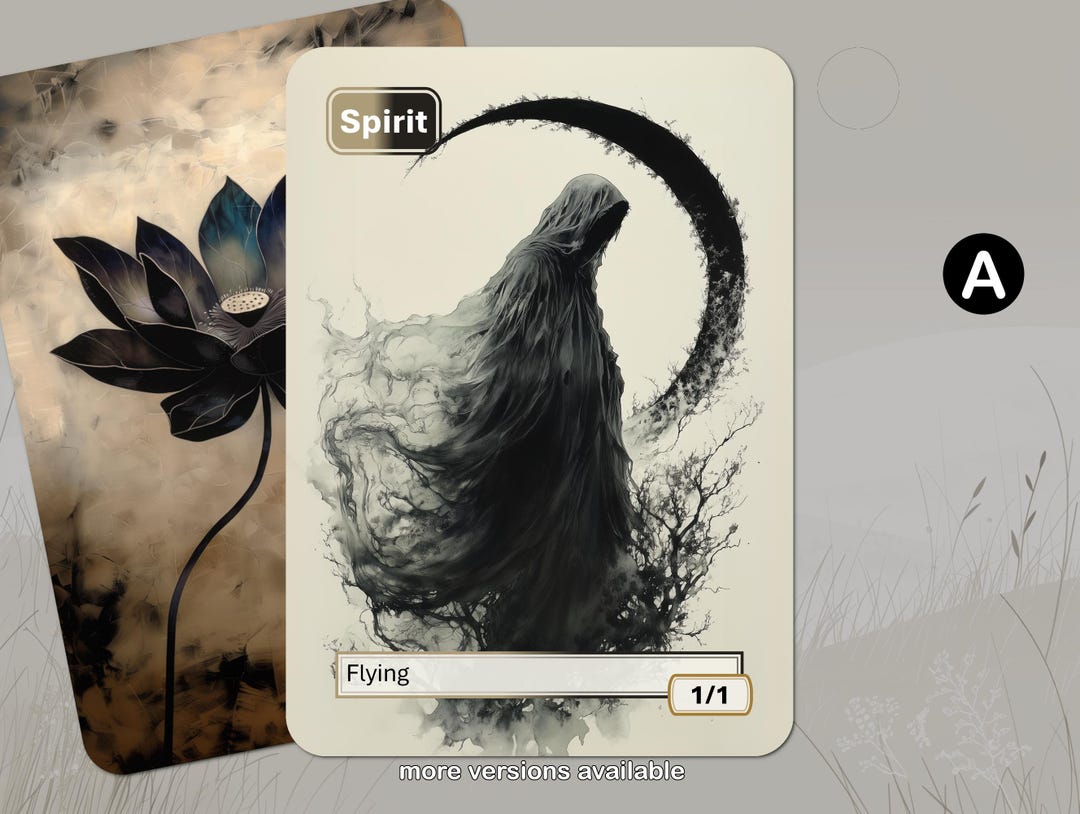 Spirit Token MTG (white-black 1/1 Flying) - Etsy