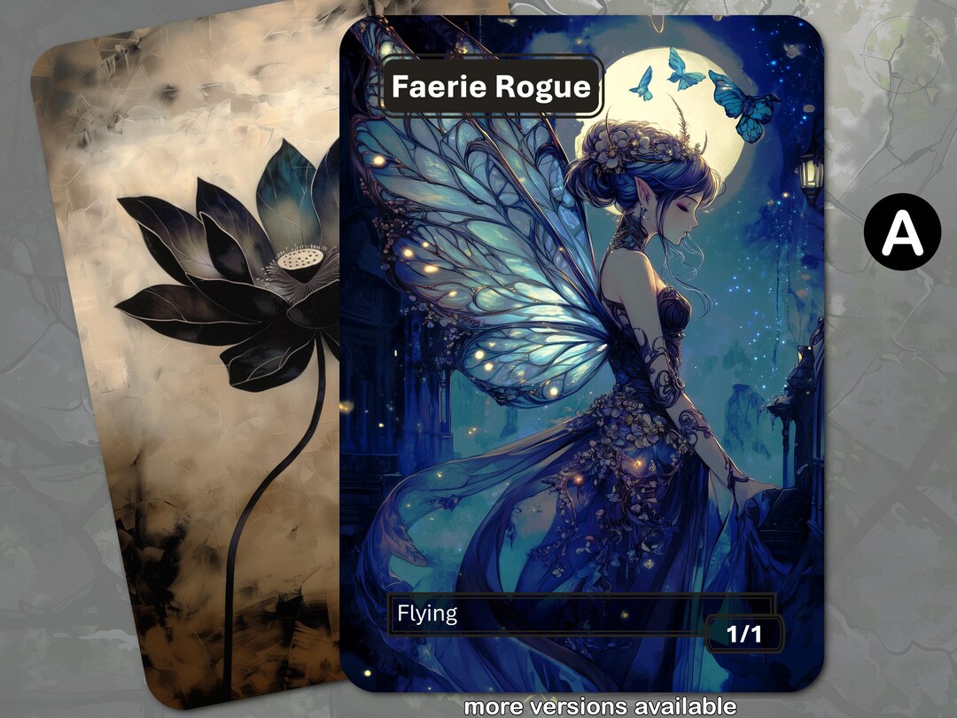 Faerie Rogue Token MTG (black 1/1 Flying) - Etsy