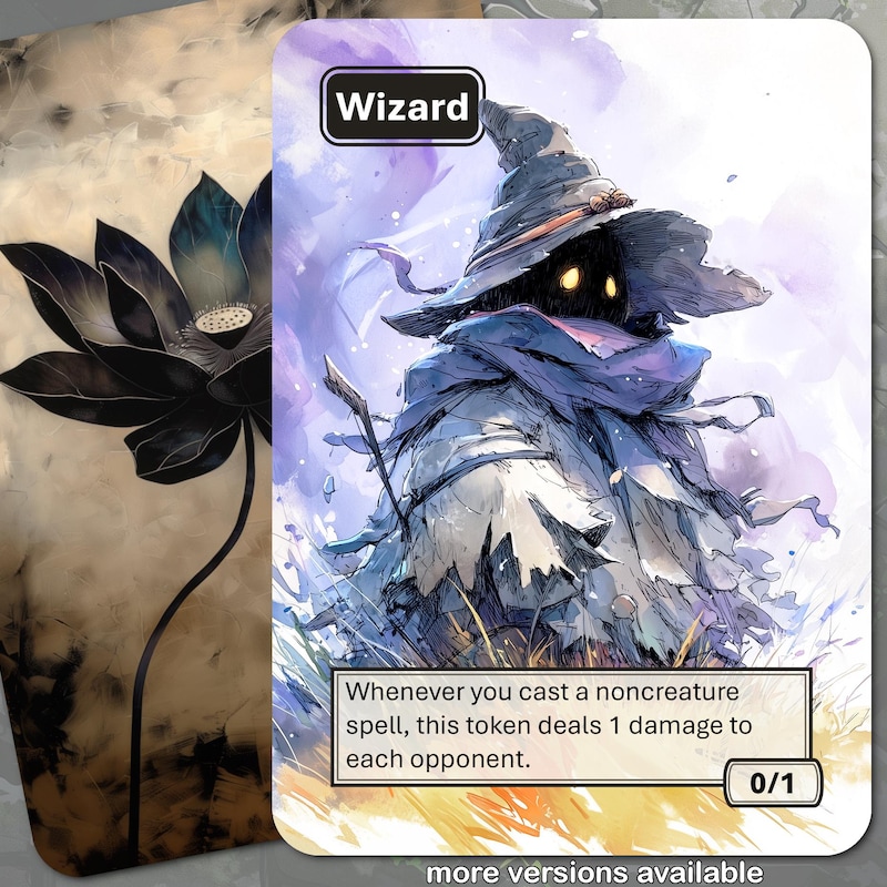 Black Wizard Mtg Token - Etsy