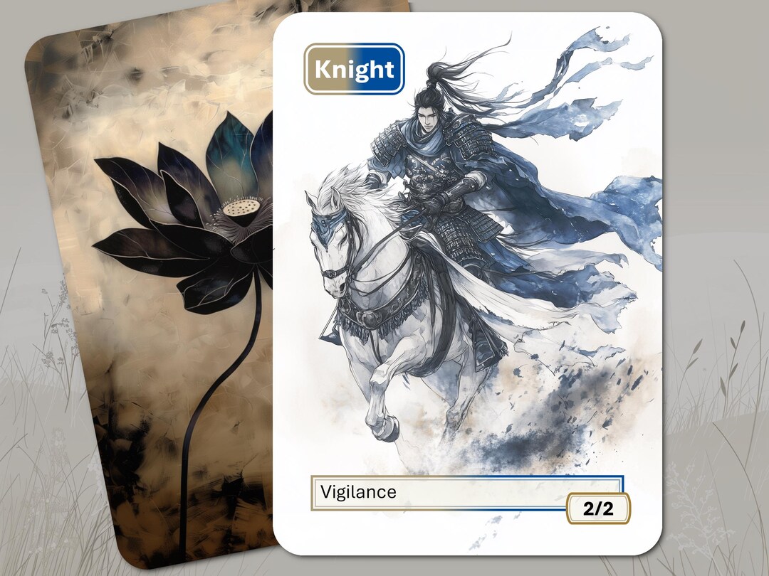 Knight Token White-blue 2/2 Vigilance MTG - Etsy