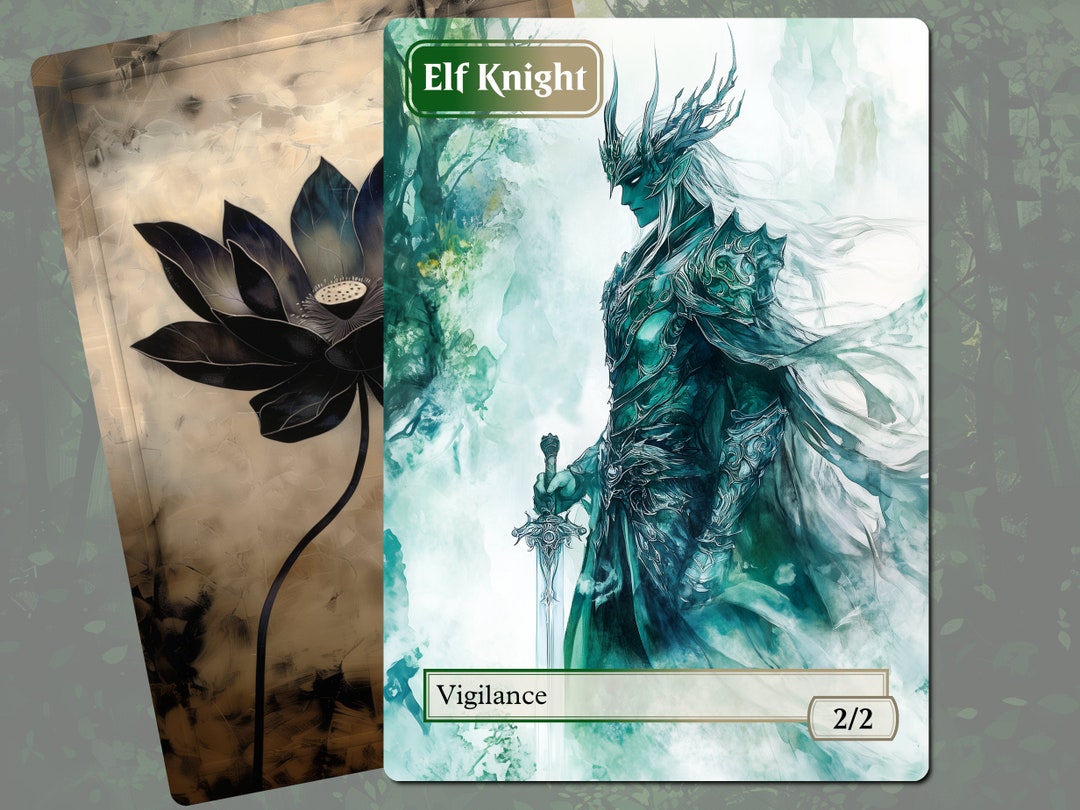 Elf Knight Token MTG (2/2 Vigilance, Green-white) - Etsy