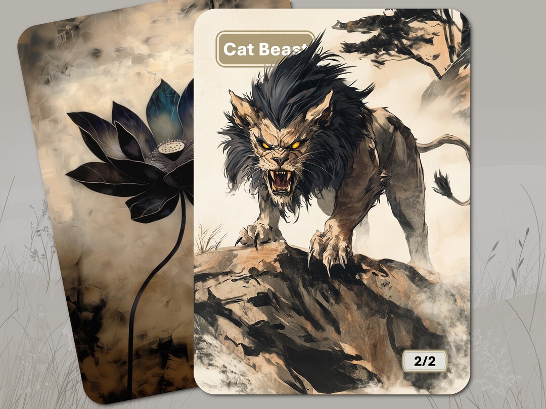 Cat Beast MTG Token 2/2 - Etsy
