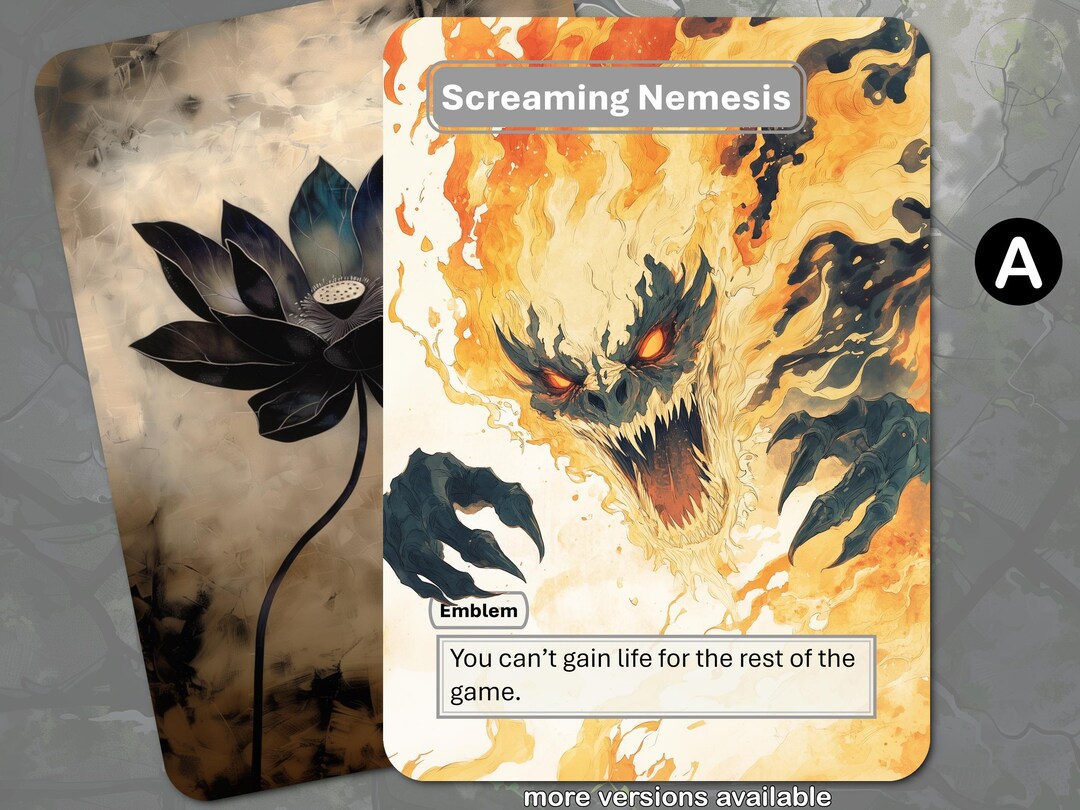 Screaming Nemesis Emblem MTG (can't Gain Life Reminder Card) - Etsy