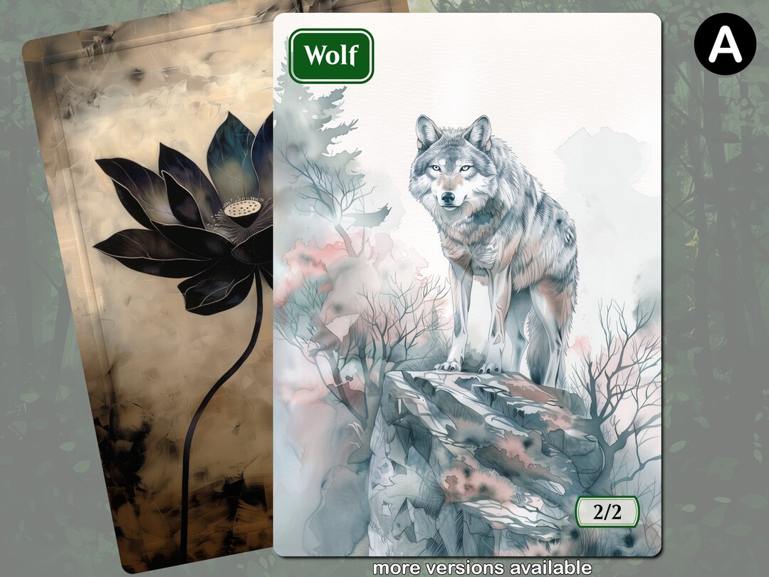 Ficha de lobo MTG 2/2 - Etsy España