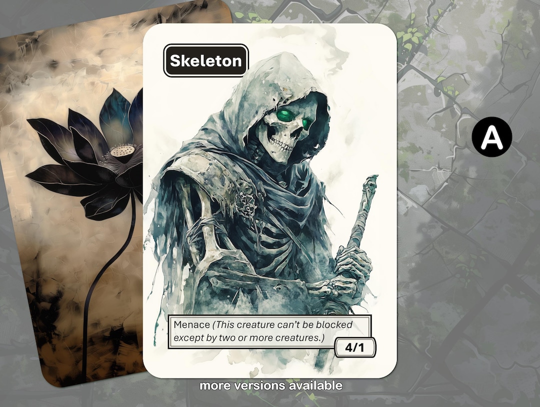 Skeleton Token MTG (4/1 Menace) - Etsy