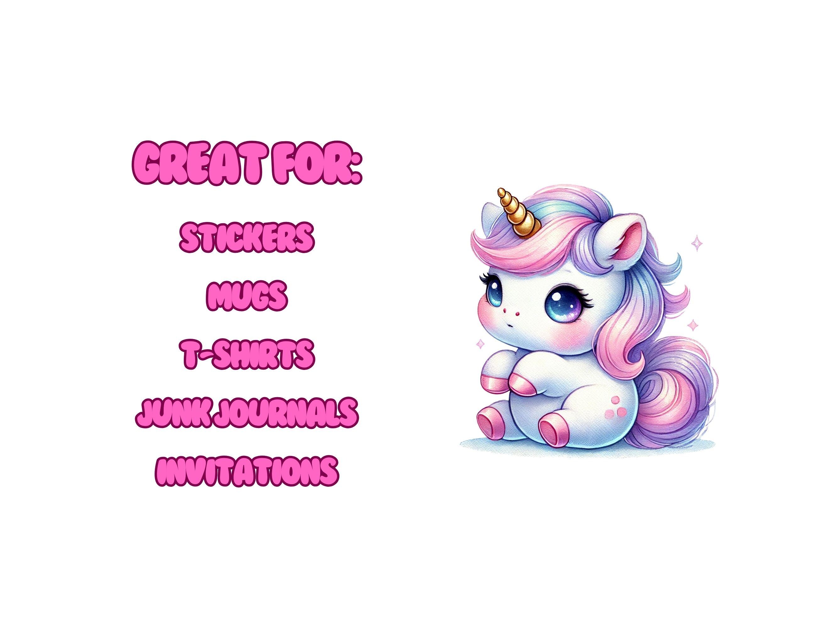 10 Cute Baby Unicorn Clipart PNG, Aborable Rainbow Unicorn Bundle ...