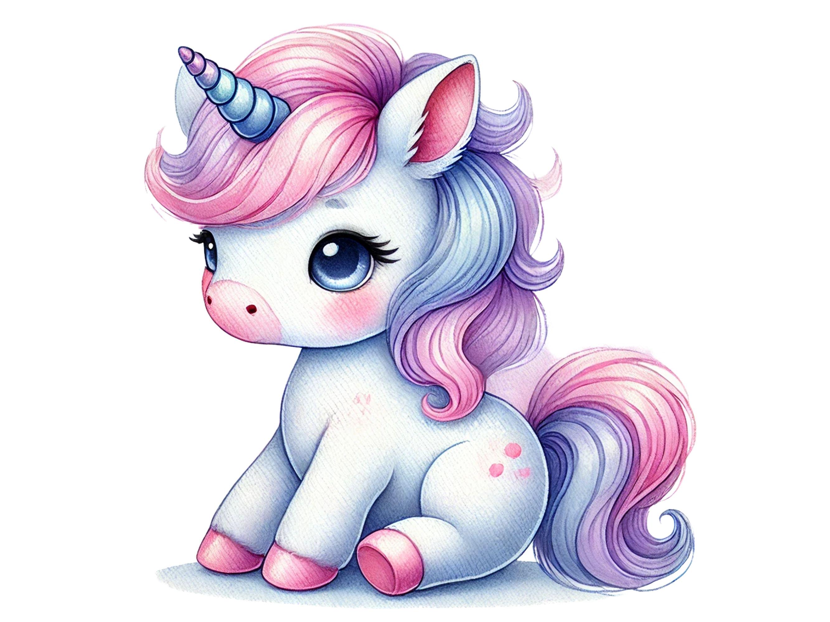 10 Cute Baby Unicorn Clipart PNG, Aborable Rainbow Unicorn Bundle ...