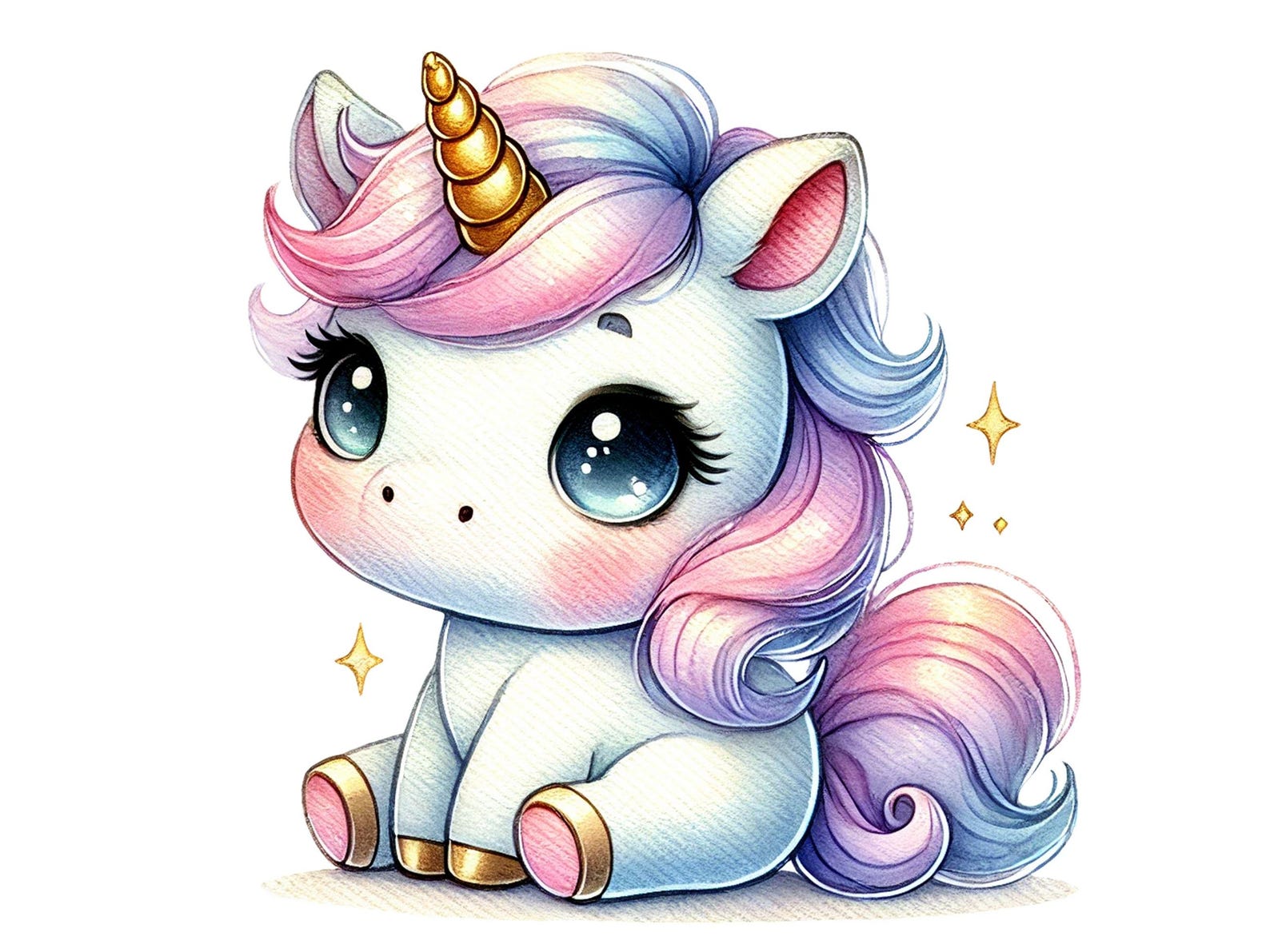 10 Cute Baby Unicorn Clipart PNG, Aborable Rainbow Unicorn Bundle ...